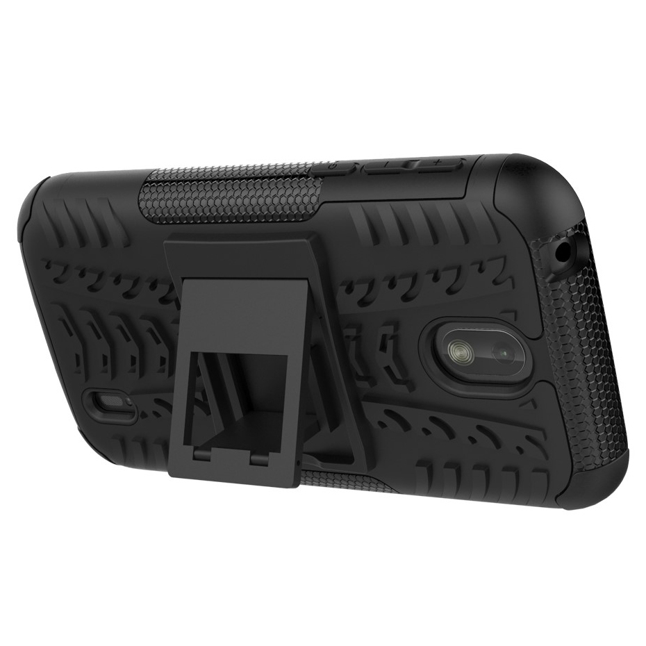 Dual Layer Rugged Shockproof Case for Nokia 1 (Black)